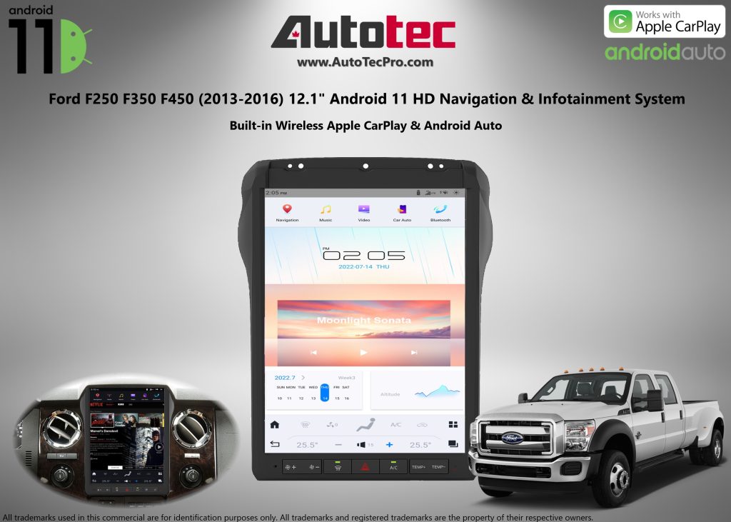 Ford F250 F350 F450 (2013 – 2016) 12.1″ IPS HD Touch-Screen Navigation ...