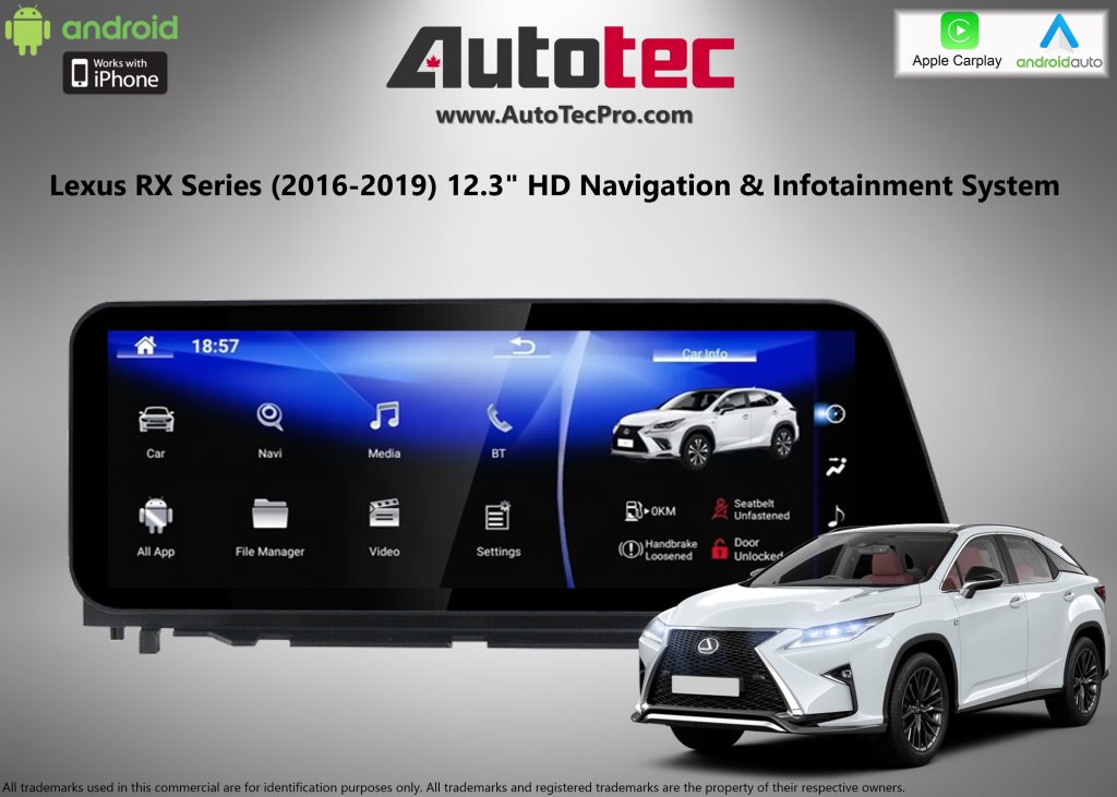 Lexus RX ( 2016- 2019 ) 12.3″ HD Touch-Screen Navigation & Infotainment ...