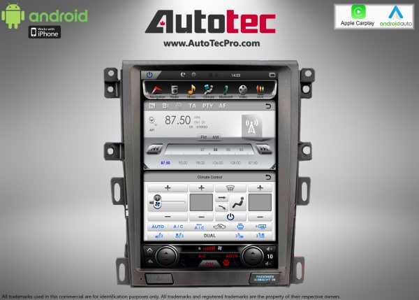 Ford Edge (2011 – 2014) 12.1″ IPS HD Touch-Screen Android Navigation ...