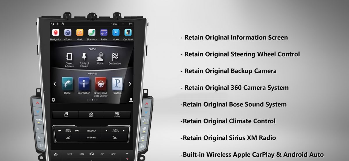 Infiniti Q50 / Q60 (2013 – 2019) 13.6″ (PX6) IPS HD Touch-Screen ...