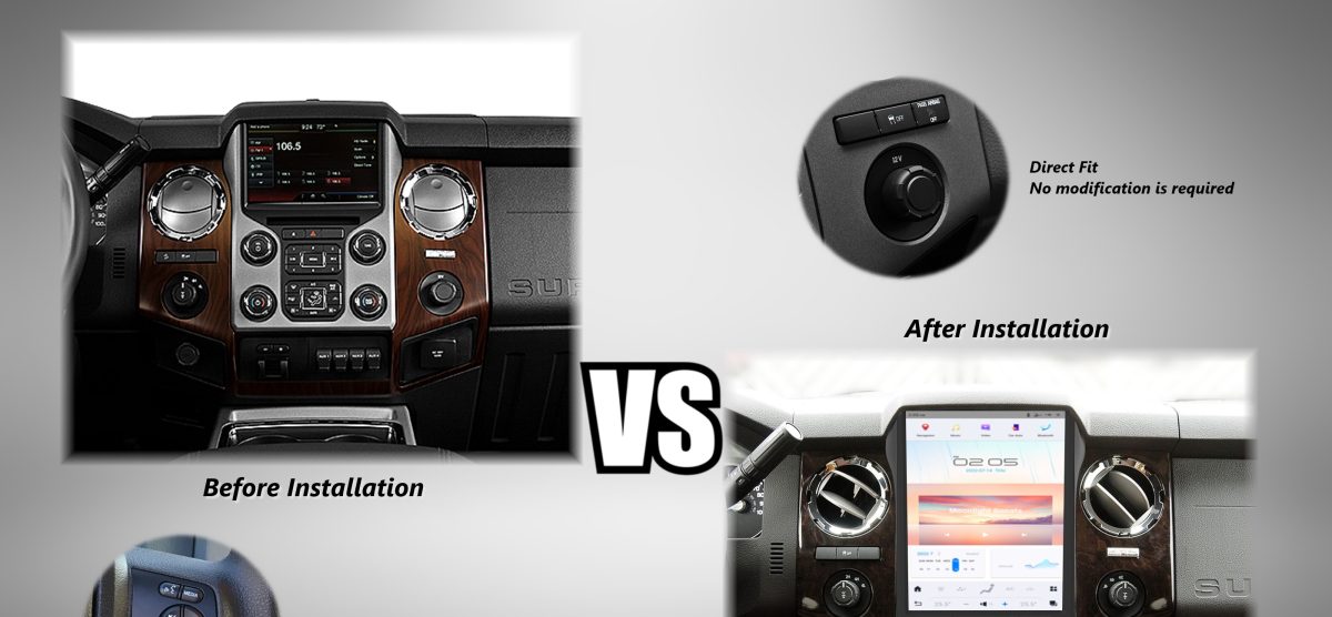 Ford F250 F350 F450 (2013 – 2016) 12.1″ IPS HD Touch-Screen Navigation ...