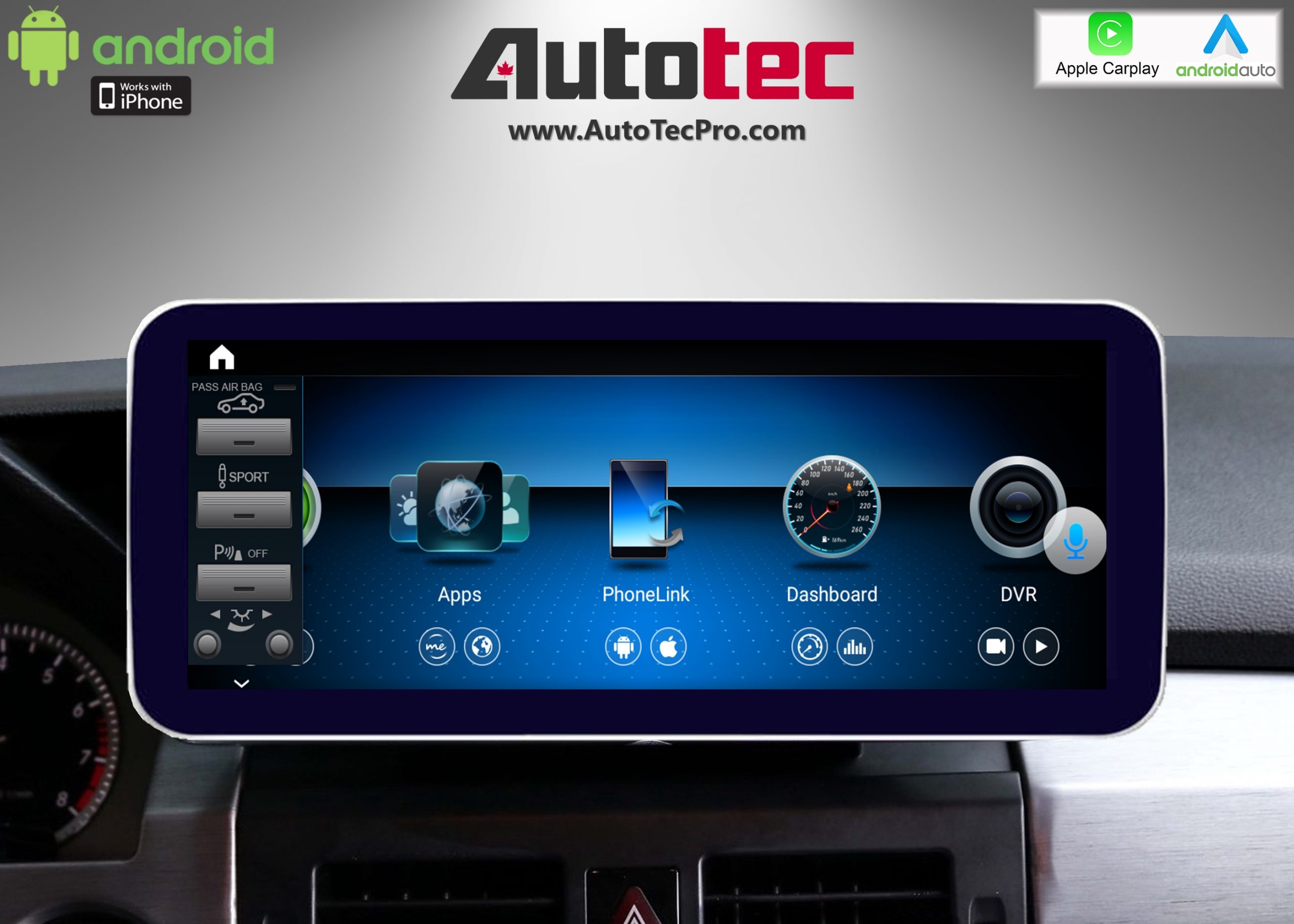 Mercedes-Benz GLK (2008-2012 | X204) Direct-Fit 10.25″ HD IPS Touch ...