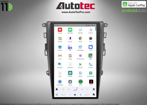 Ford Fusion (2013 – 2020) 13.6″ IPS HD Touch-Screen Android Navigation ...