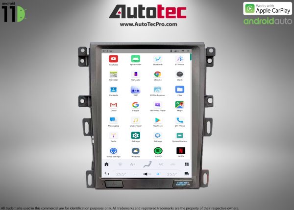 Ford Edge (2011 – 2014) 12.1″ IPS HD Touch-Screen Android Navigation ...