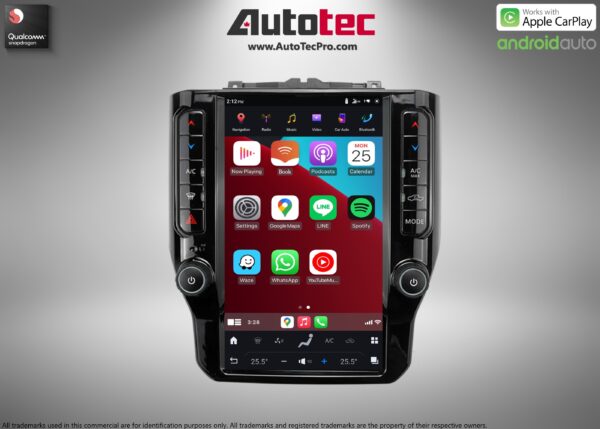 Dodge RAM (2019 – 2023) 12″ HD Tesla-Style Navigation & Infotainment ...