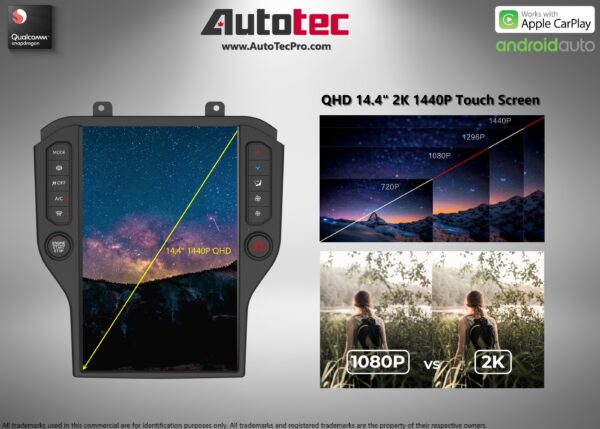 Ford Mustang (2015 – 2023) 14.4″ IPS QHD 2K Touch-Screen Android Navigation System | Android 13 ...