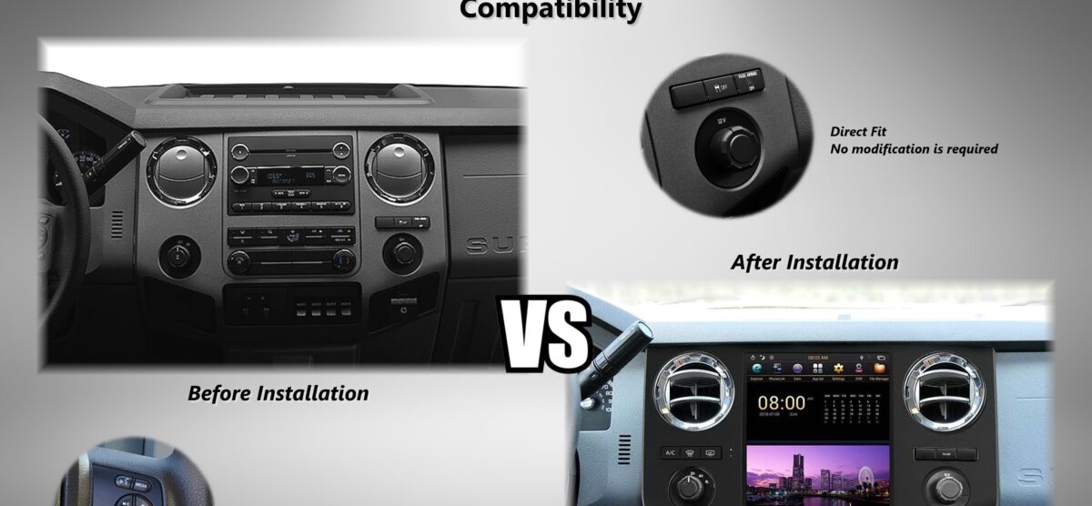 Ford F250 F350 (2009 – 2016) 12.1″ IPS HD Touch-Screen Navigation ...