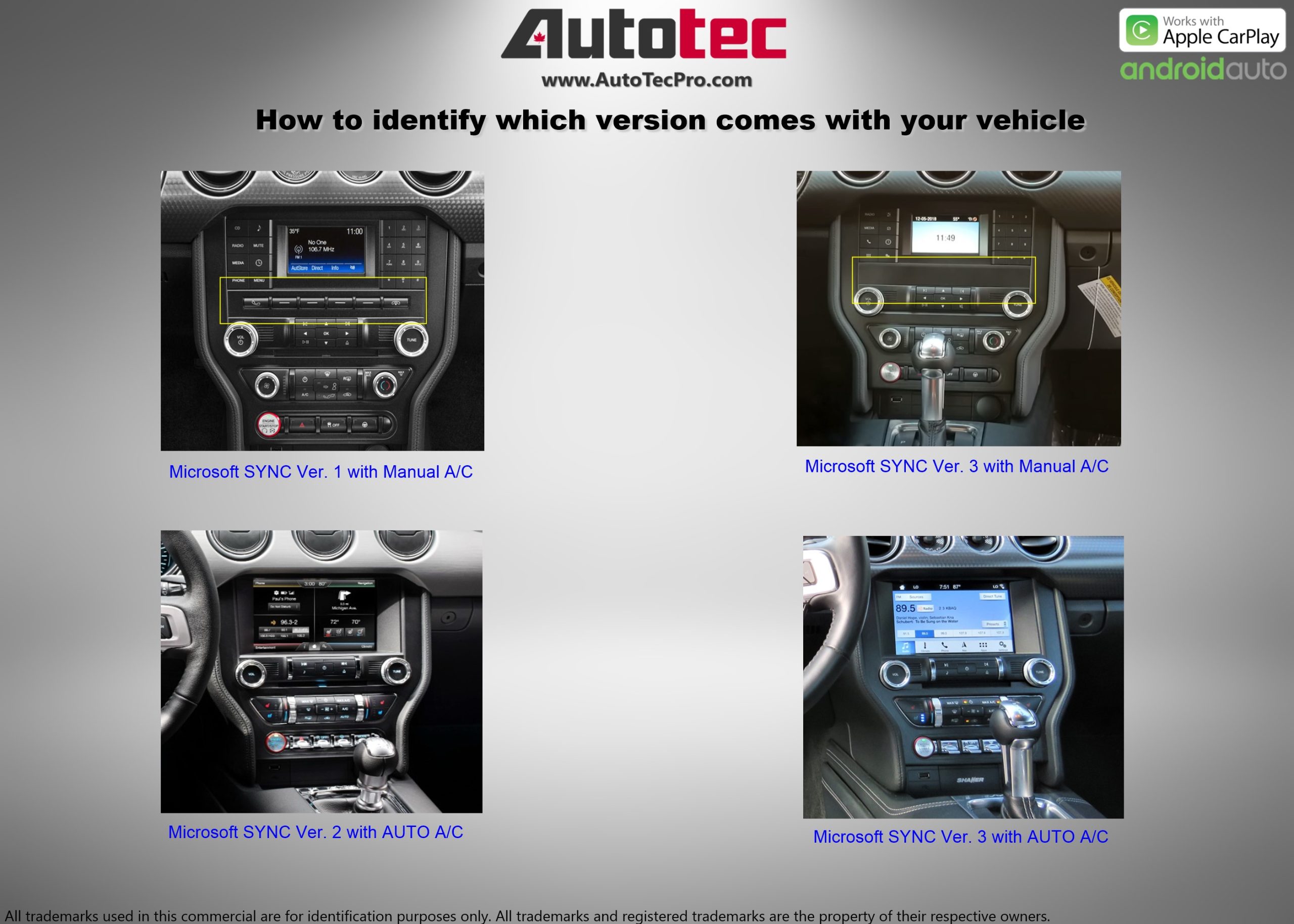 How to identify different SYNC version and AC Climate Control for Ford ...