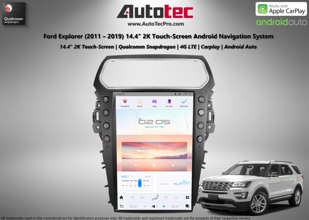 Ford Explorer (2011 – 2019) 14.4″ IPS QHD 2K Touch-Screen Android ...