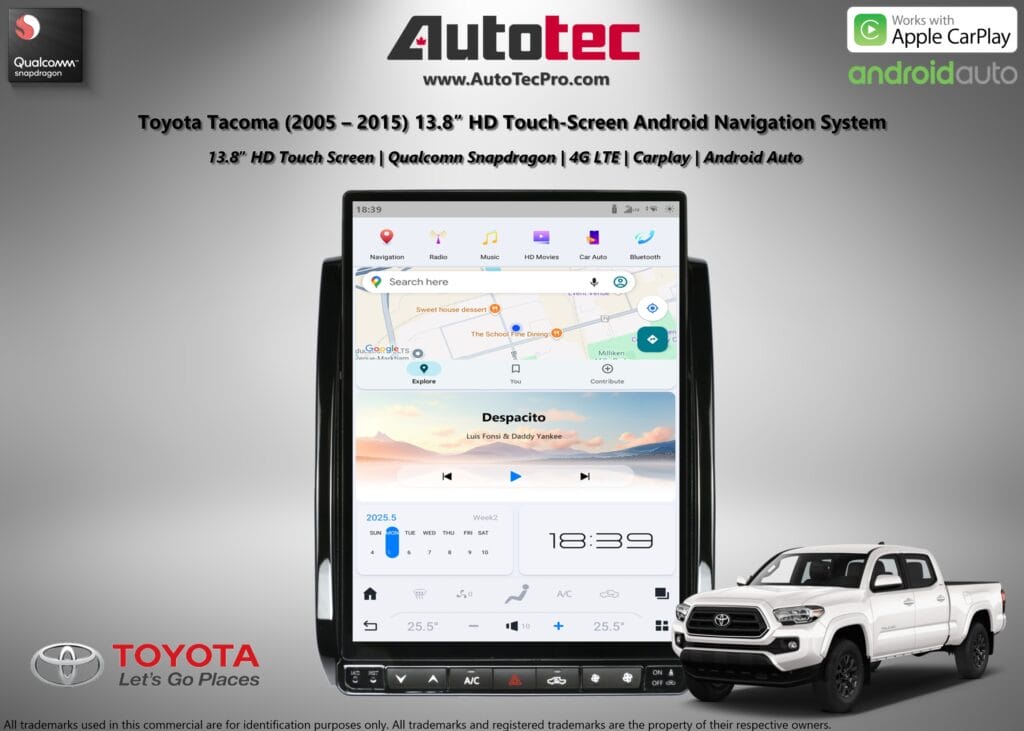 Toyota Tacoma (2005 – 2015) 13.8″ HD Touch-Screen Android Navigation System | Android 13 | GPS ...